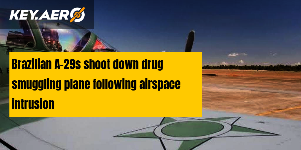 Brazilian A-29s shoot down drug smuggling plane following