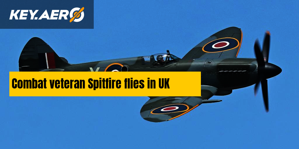 Combat veteran Spitfire flies in UK