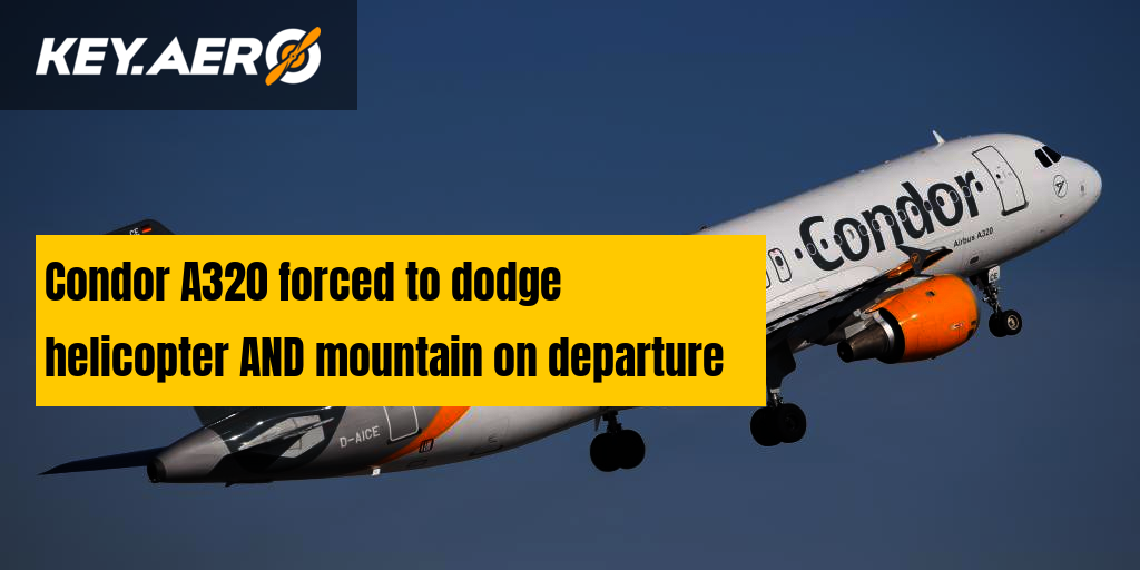 Condor A320 forced to dodge helicopter AND mountain on