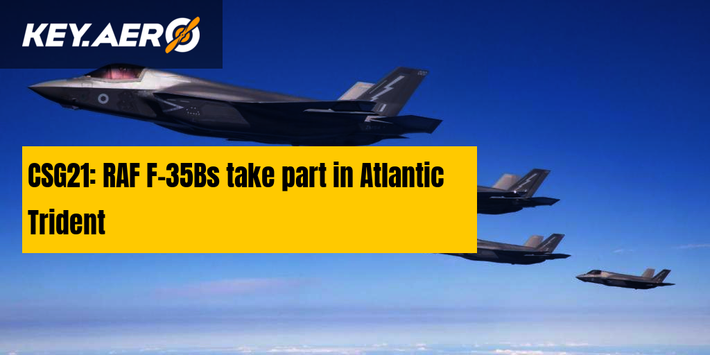 CSG21: RAF F-35Bs take part in Atlantic Trident