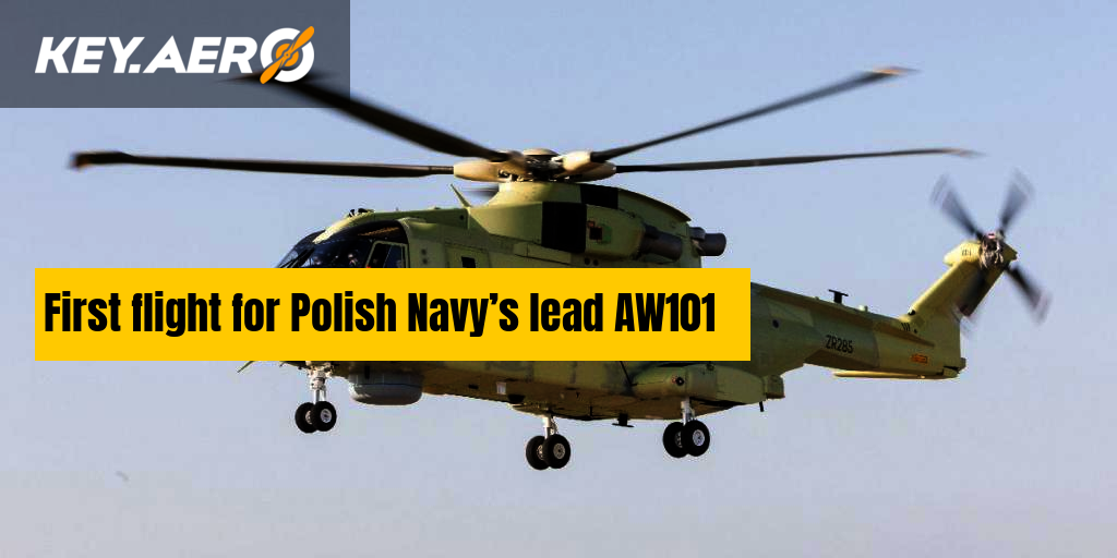 First flight for Polish Navy’s lead AW101