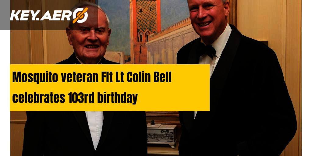 Mosquito veteran Flt Lt Colin Bell celebrates 103rd