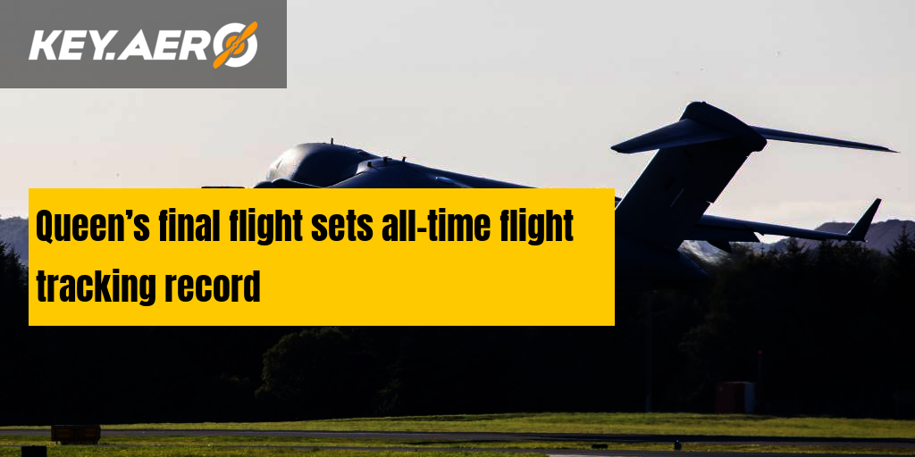 Queen’s final flight sets all-time flight tracking record