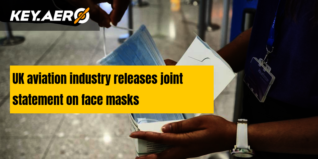 UK aviation industry releases joint statement on face masks