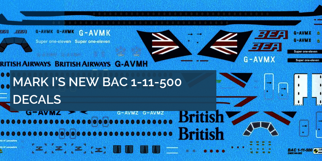 Mark I Decals 1/144 BAC 1-11-500 aftermarket sheet