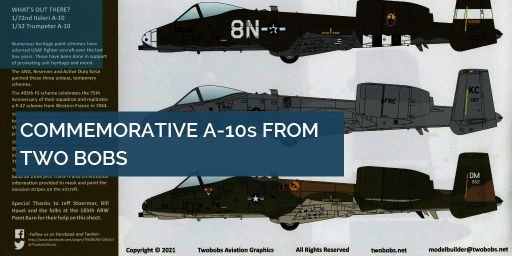 Two Bobs decals A-10C USAF 1/72 1/48 1/32 Heritage Hawgs