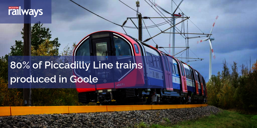 80% of Piccadilly Line trains assembled in Goole