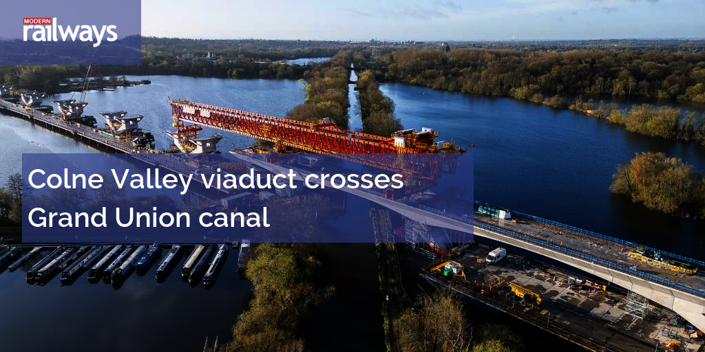 Colne Valley viaduct crosses Grand Union canal