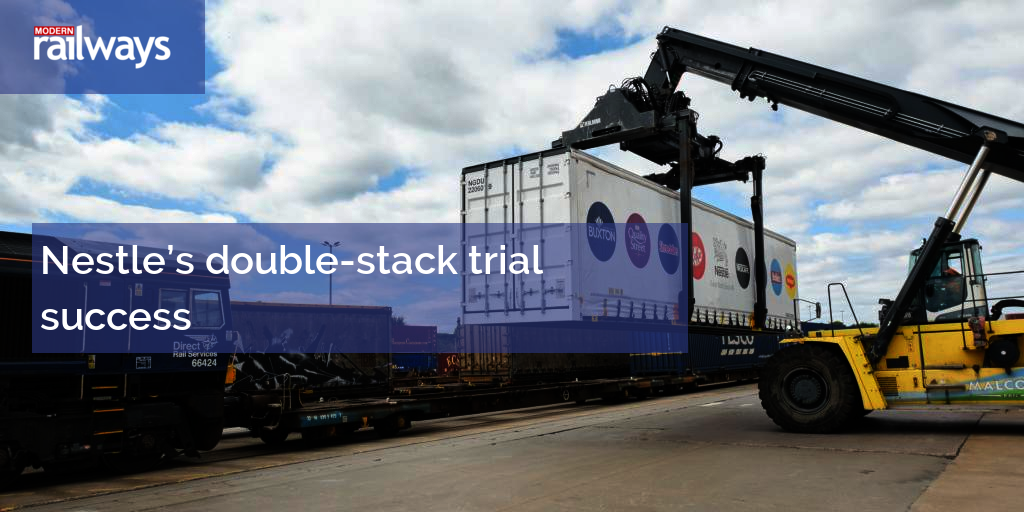 Nestle double-stack container trial