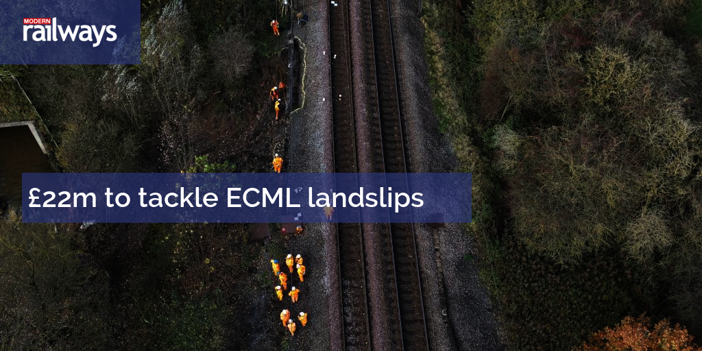 £22m to tackle ECML landslips