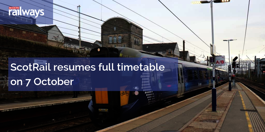 ScotRail resumes full timetable on 7 October