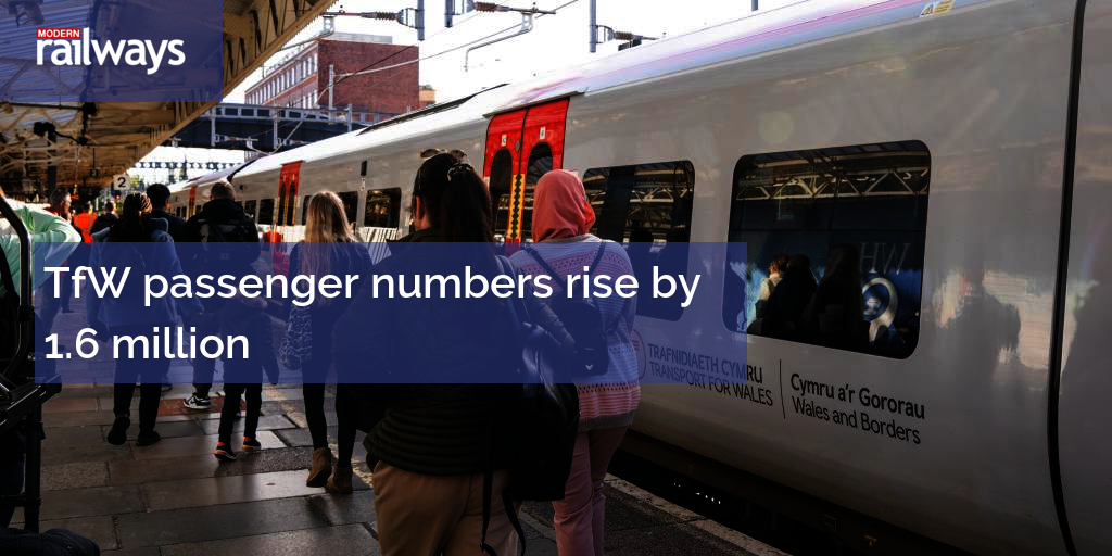 TfW passenger numbers rise by 1.6 million